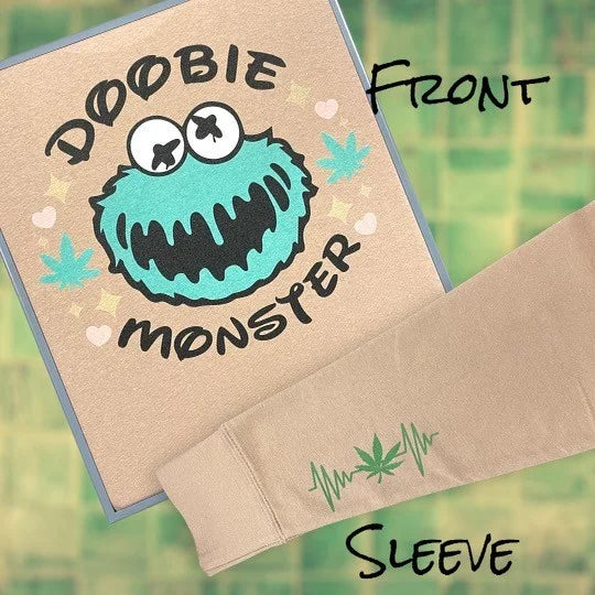 "Doobie Monster" Long Sleeve/Crewneck w/ Sleeve Print – Butterfly Threads
